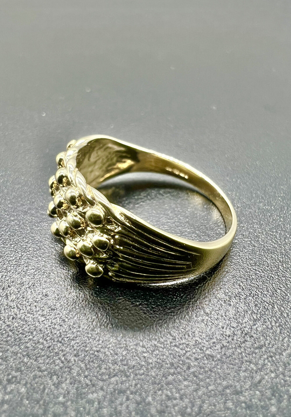 NEW and UNUSED 9ct Yellow Gold SOLID 10mm Wide 4 Row Woven Back Keeper ...