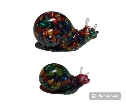 CC Creations Handmade Resin Mama and Baby Snail Figures Filled With ...