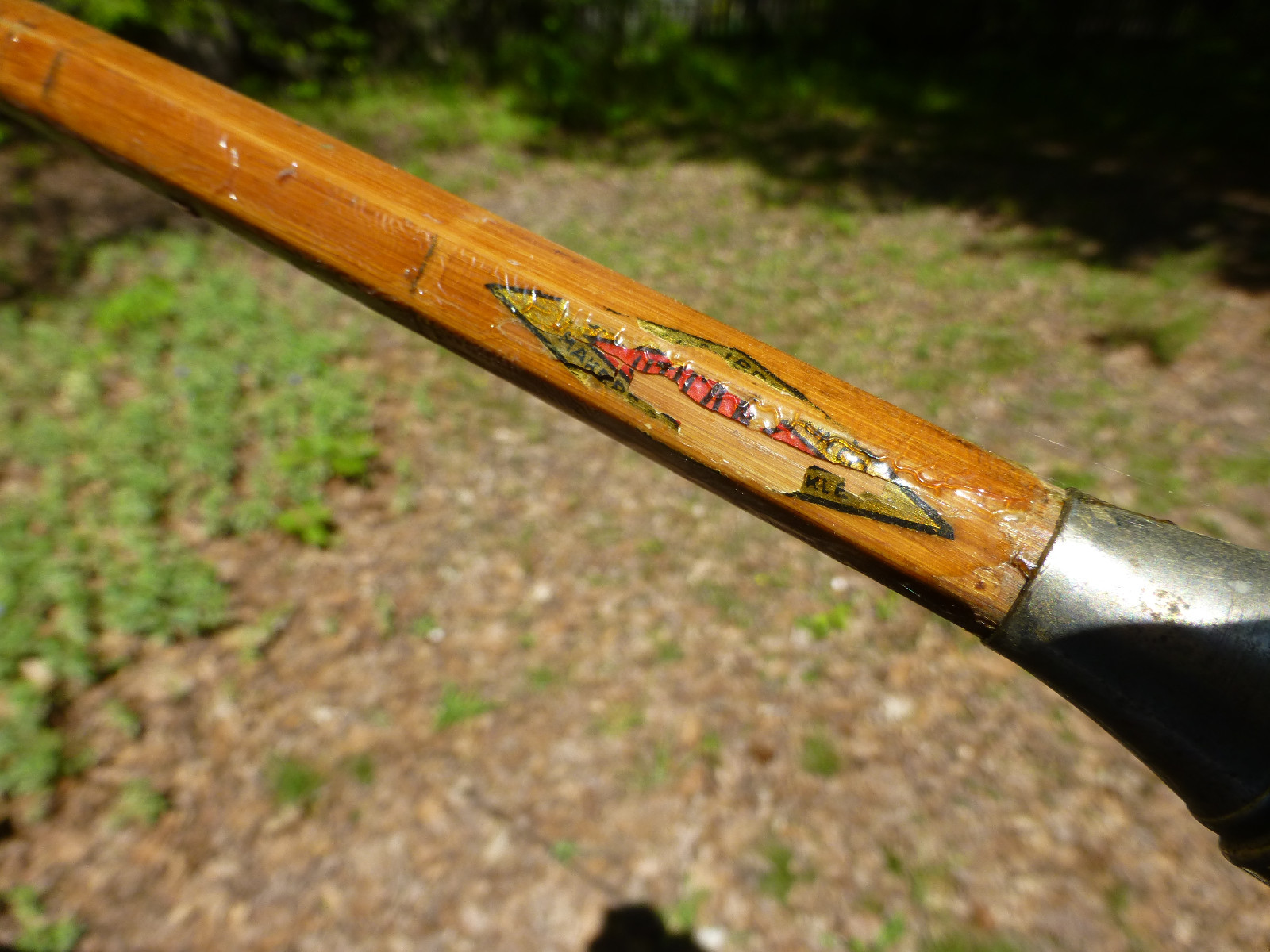 Antique Vintage UTICA Bamboo Fishing Rod 3-piece 94 1/2" Bait Rod ...