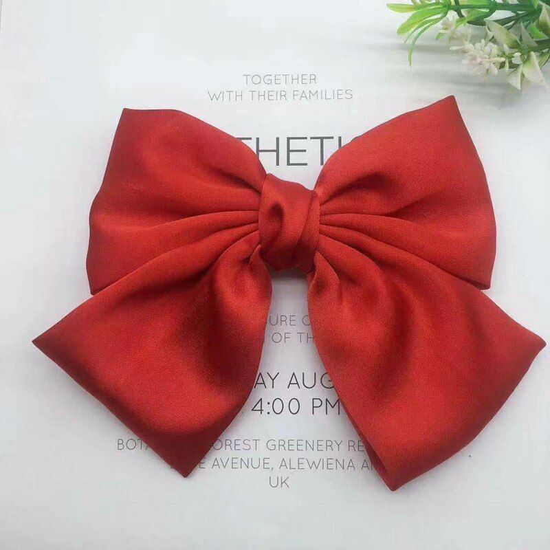 Fashion Ribbon Hairgrip Big Large Bow Hairpin Satin Hair Accessory | eBay