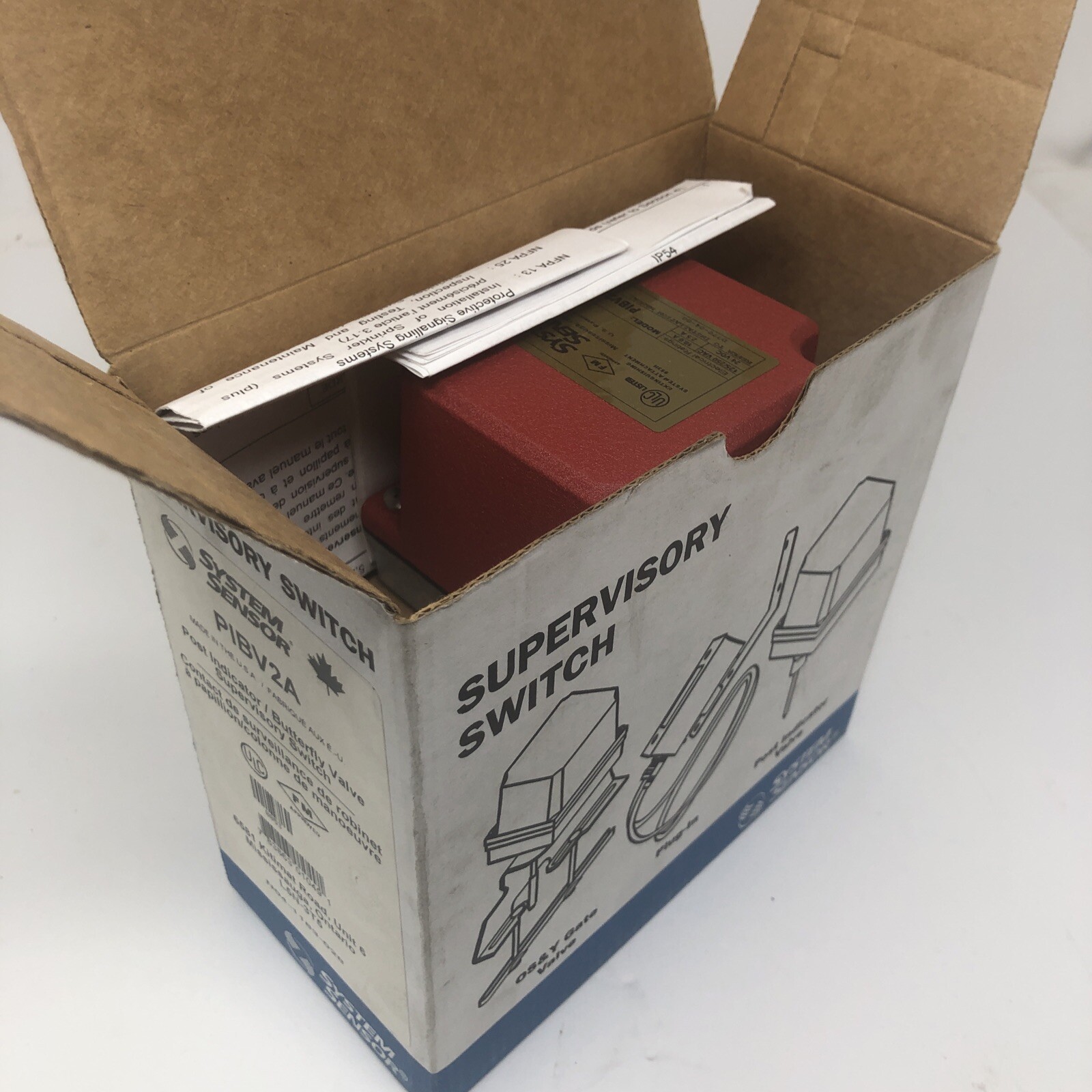 NEW System Sensor PIBV2A PIV Post Indicator Butterfly Valve Supervisory ...