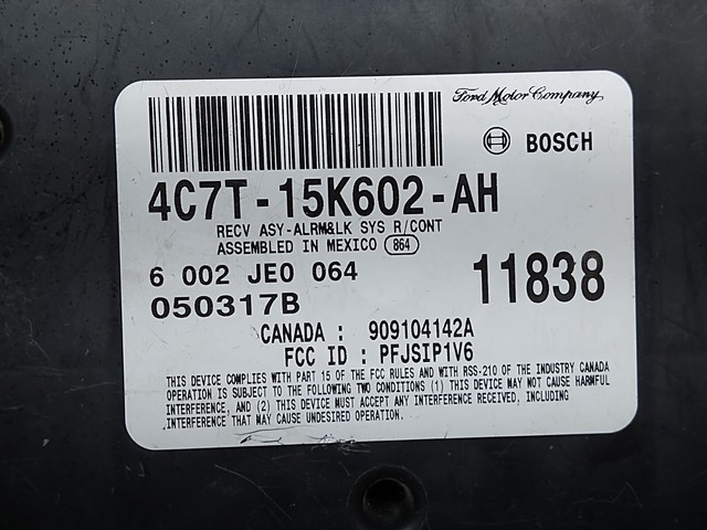 4c7t-15k602-ah Ford F250 F350 Multifunction Anti Theft Keyless Module ...