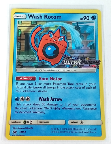 Wash Rotom Sm94 Sun & Moon Black Star Promo Holo Pokémon Card 2018 | eBay