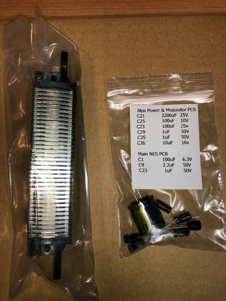Nintendo NES Front Loader Capacitor Kit & new 72 pin Fix no power sound ...