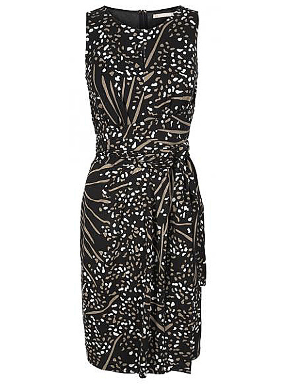 Banana Republic Issa Collection Black Combo Stretch Jersey Faux Wrap ...