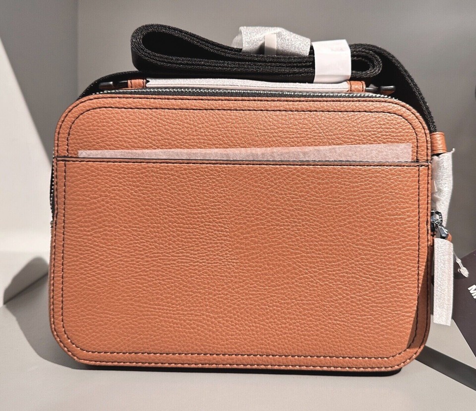 Michael Kors Cooper Luggage Pebbled Leather EW Map Crossbody Messenger ...