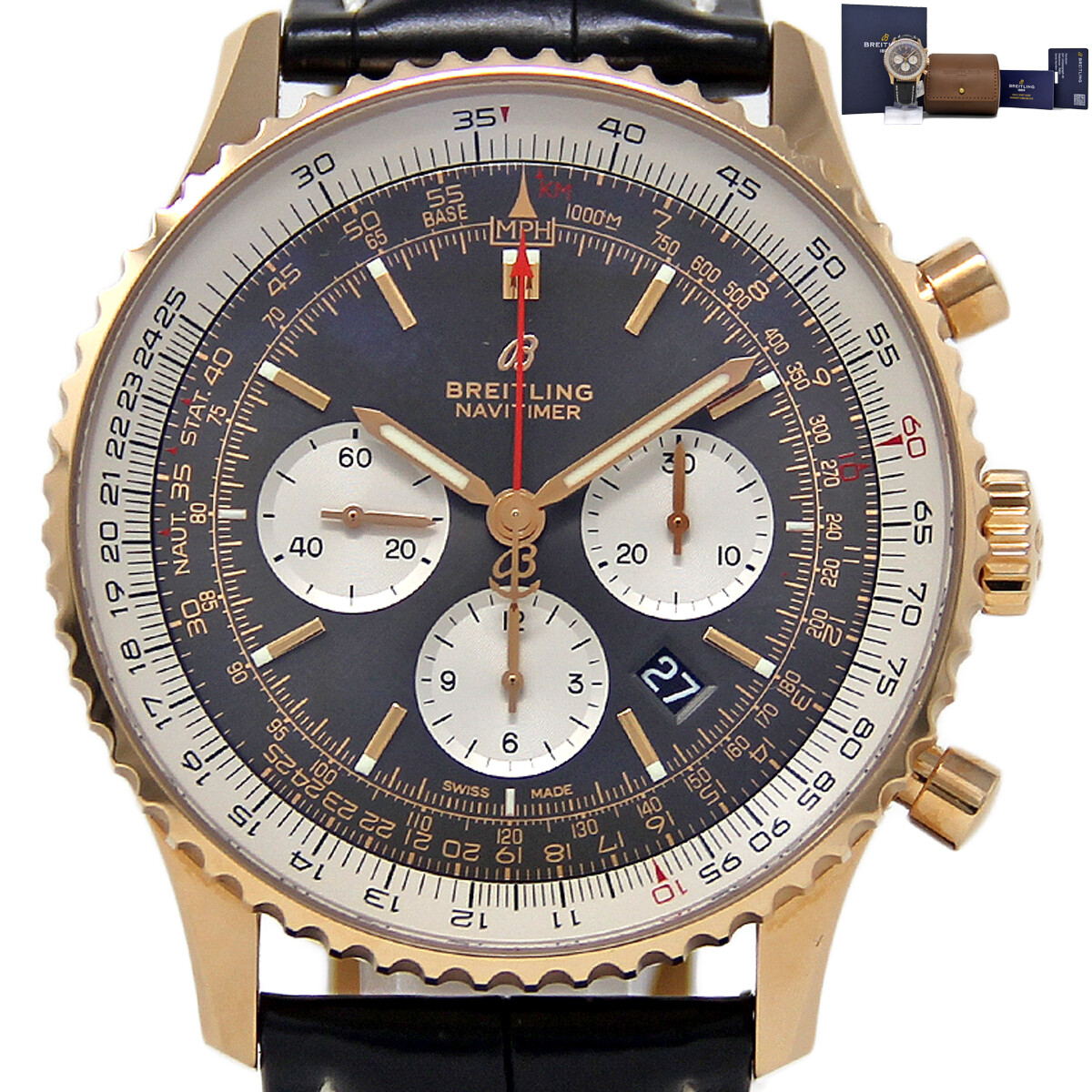 Breitling NEW Navitimer 46mm B01 2023 Gold RB0127 BREITLING ...