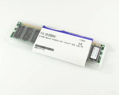 1x 512MB Memory Module SDRAM PC3200 DDR-400MHz ECC Unbuffered 184-Pin ...