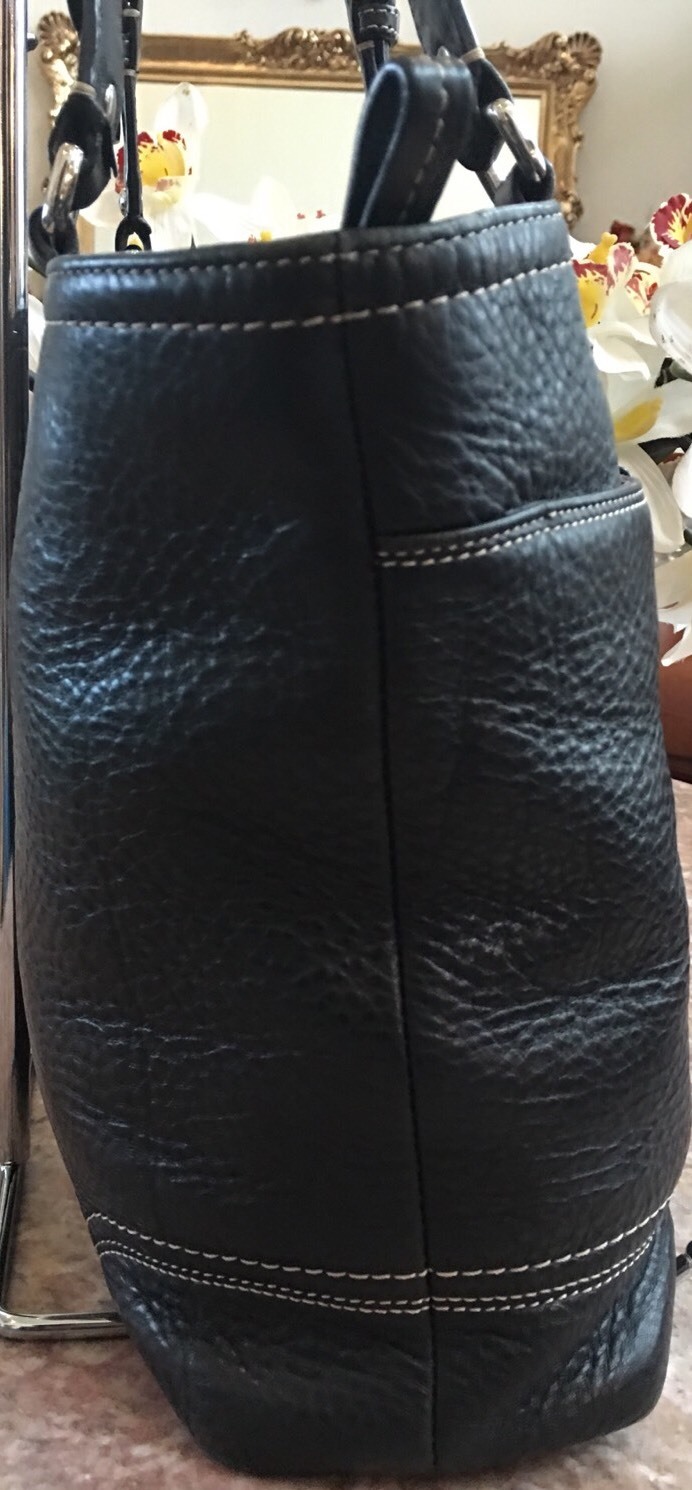 Coach Hamilton Black Pebbled Leather Collection Tote Shoulder Bag ...