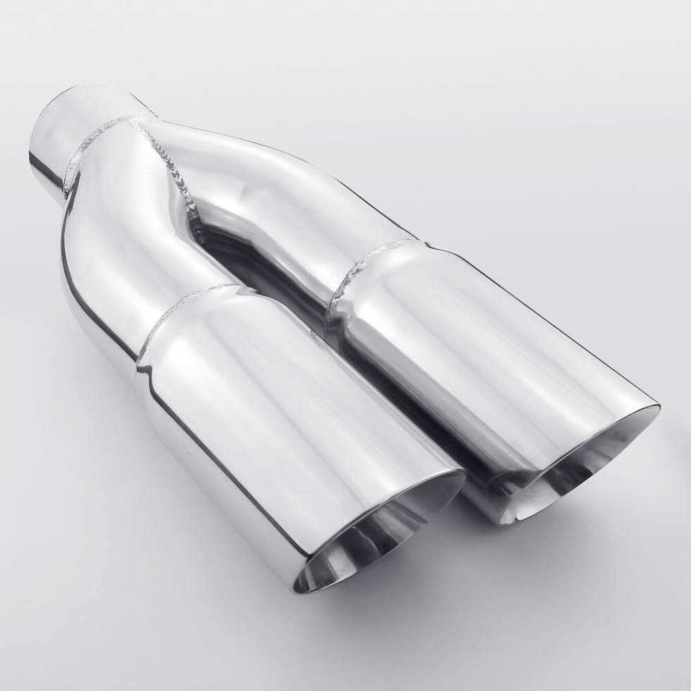 Quad 4 Inch Out 18 Long 3.5 Inlet Dual Wall 304 Stainless Steel Exhaust ...