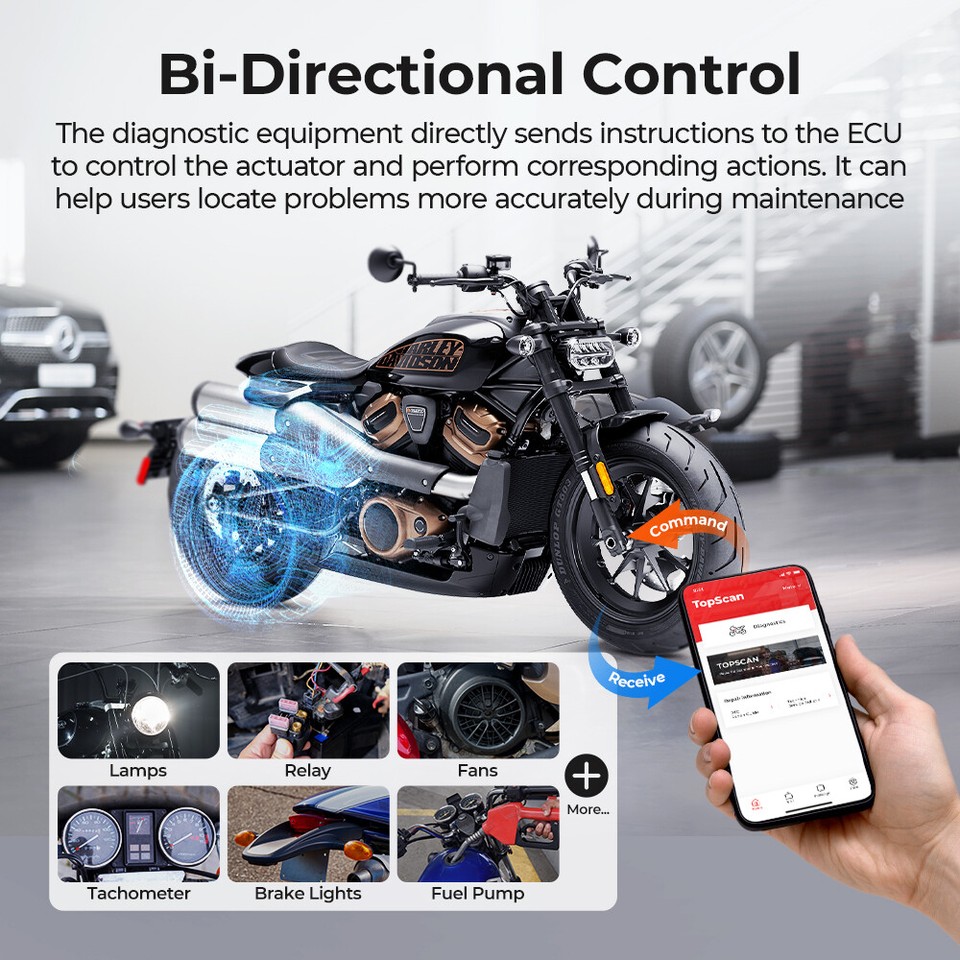 2025 TOPDON OBD2 Motorcycle Diagnostic Scanner Code Reader for BMW ...