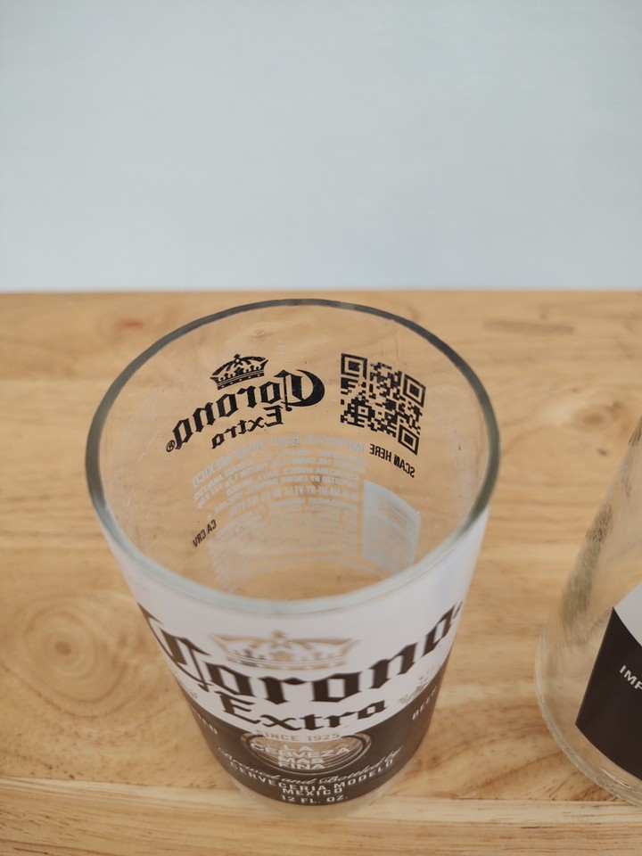 Corona beer bottle drinking glasses. Upcycled, with logo. 8oz. | eBay