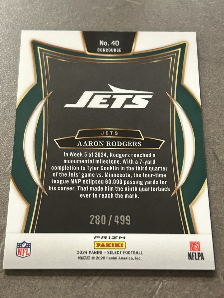 2024 Panini Select - Concourse Aaron Rodgers #40 Orange Prizm Shock ...