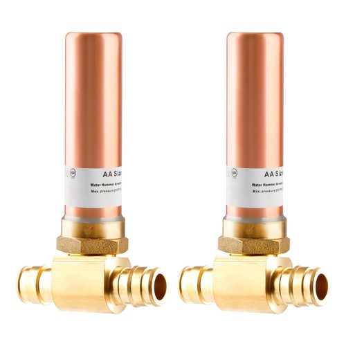 2Pcs Copper Water Hammer Arrestor 1/2 Inch Pex-A Expansion Tee Hammer ...