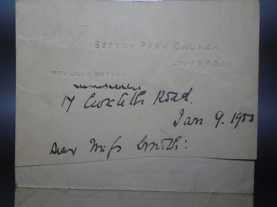 1900 Sefton Park Church Liverpool Hand Written Signed Letter Rev John ...