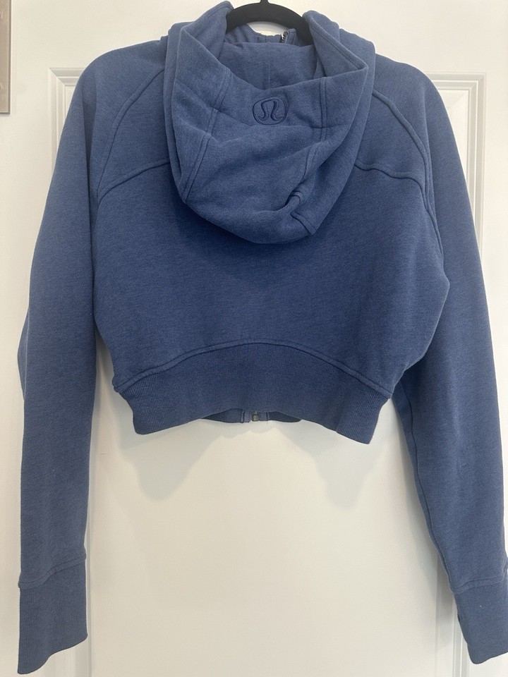 Lululemon Full Zip Cropped Scuba Hoodie Size 6 Pipe Dream Blue | eBay