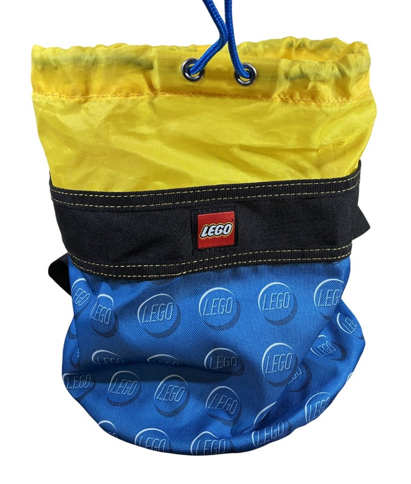 LEGO Blue Cinch Bucket Travel Storage Bag – Bricks Toy Organizer Yellow ...