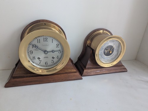 Chelsea Ships Bell Clock & Barometer Set Great Condition w/key Galt ...