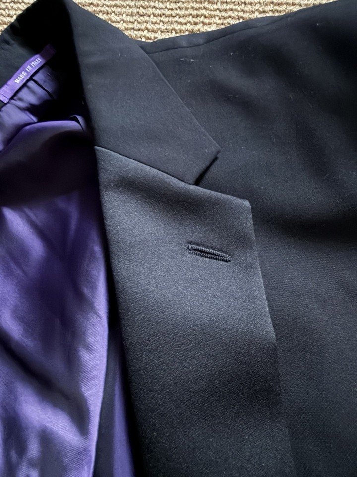Ralph Lauren Purple Label Black 100%wool 2 Button Notch Dinner Jacket ...
