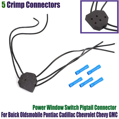 For 80's GM Power Window Switch Pigtail Connector Plug Wire -5 pin ...