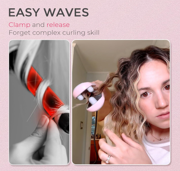 TYMO Compact Rovy Curling Iron & Hair Crimper Wave. 1 inch Pink. NWB | eBay