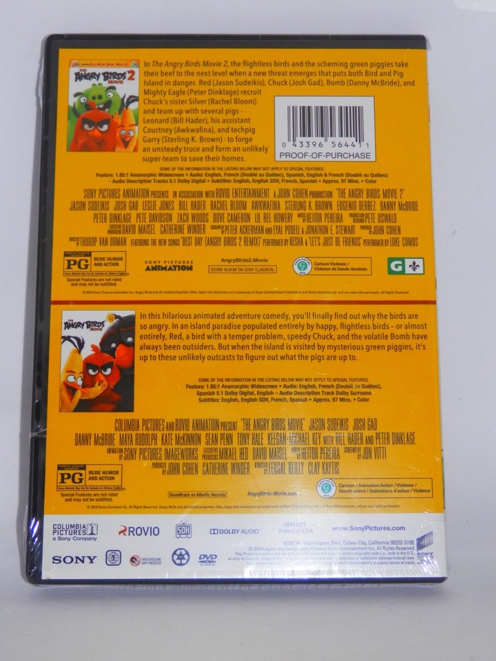 The Angry Birds, The Angry Birds 2 (DVD) Brand New ! 43396564411 | eBay