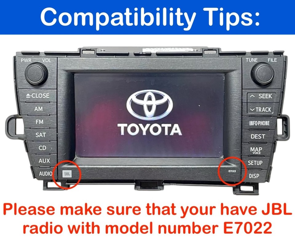7" LCD Screen Display Replacement for TOYOTA 4Runner 2010-2013 JBL ...