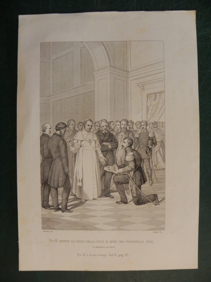 Pope Pius IX Colonel Neil Rome Lazio Stanghi Marubini Etching 1870 ...