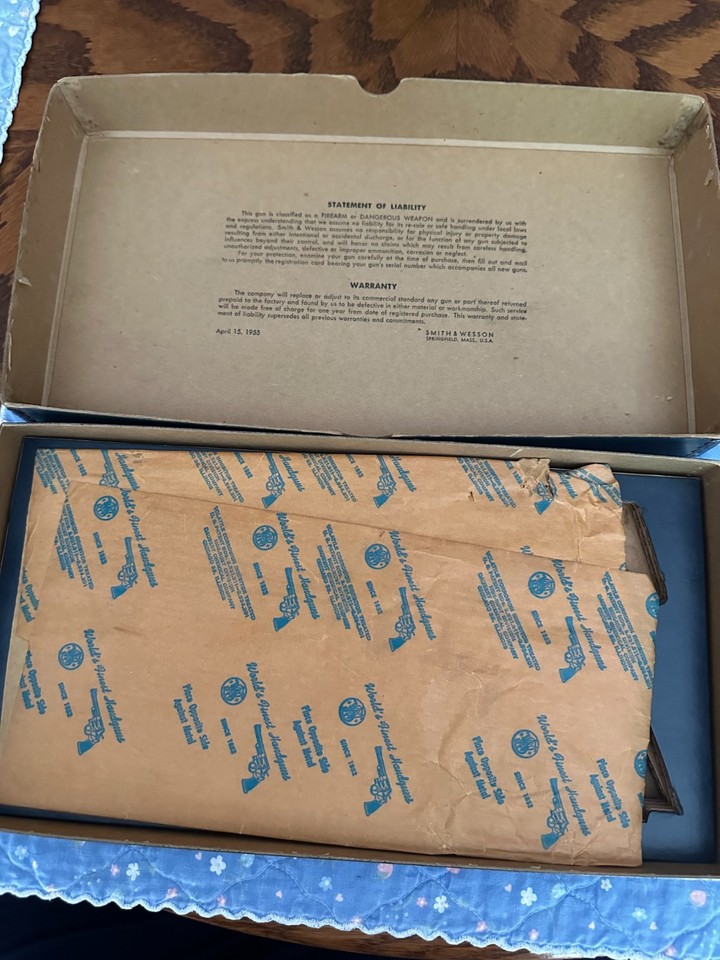 NICE VINTAGE SMITH&WESSON S&W MODEL 41 BLUE CARDBOARD TWO PIECE BOX 5 1 ...