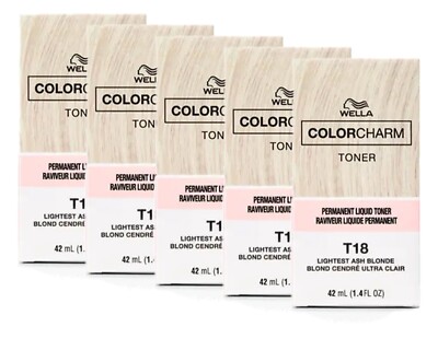 Wella Color Charm Permanent Liquid Toner T18 Lightest Ash Blonde 1.4oz ...