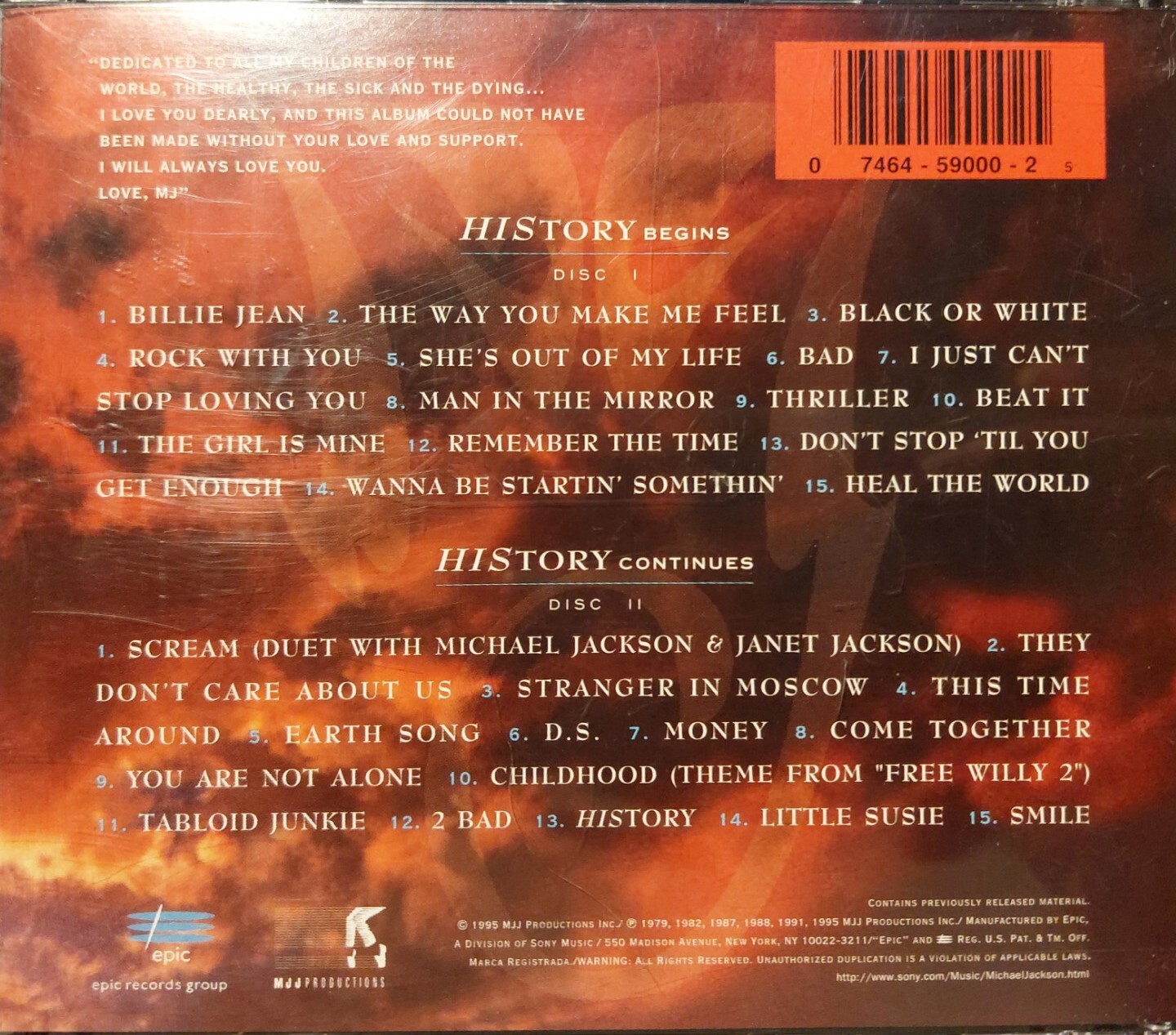 Michael Jackson : History 2 Disc Set & Booklet Audio CD