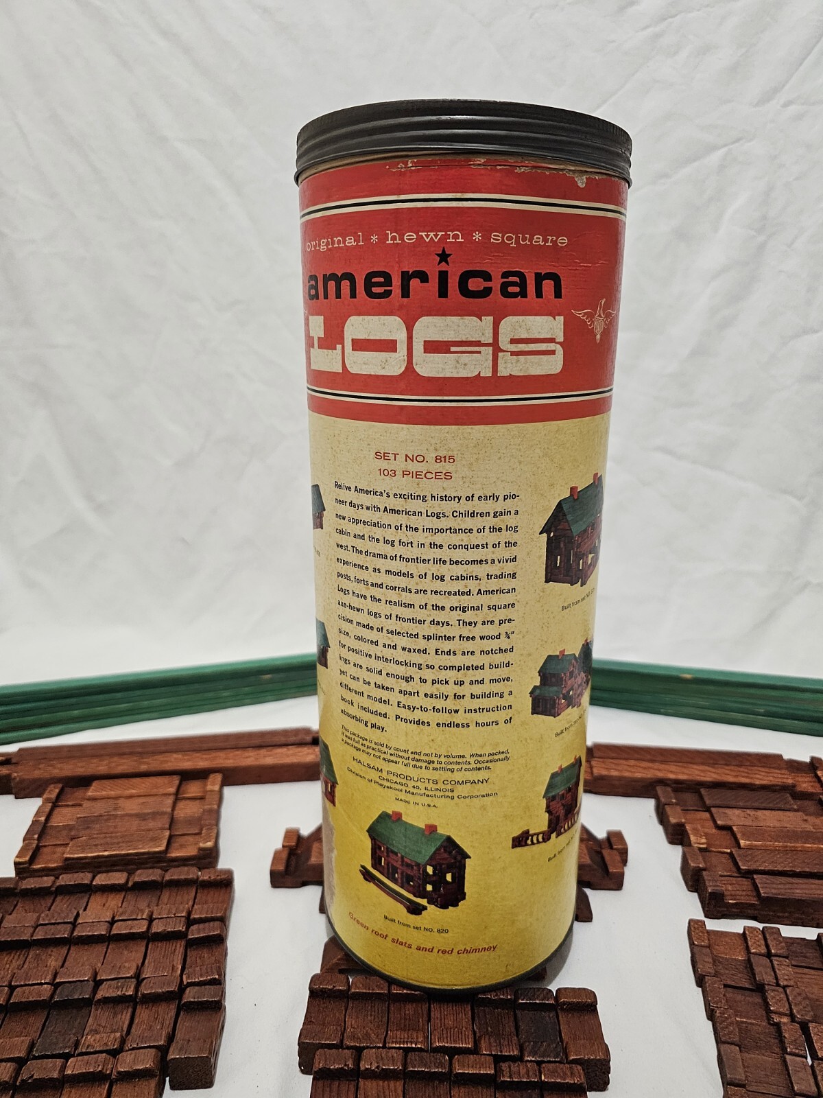 Vintage 1960's Original Halsam American Logs Set #815 Hewn Square 102 ...