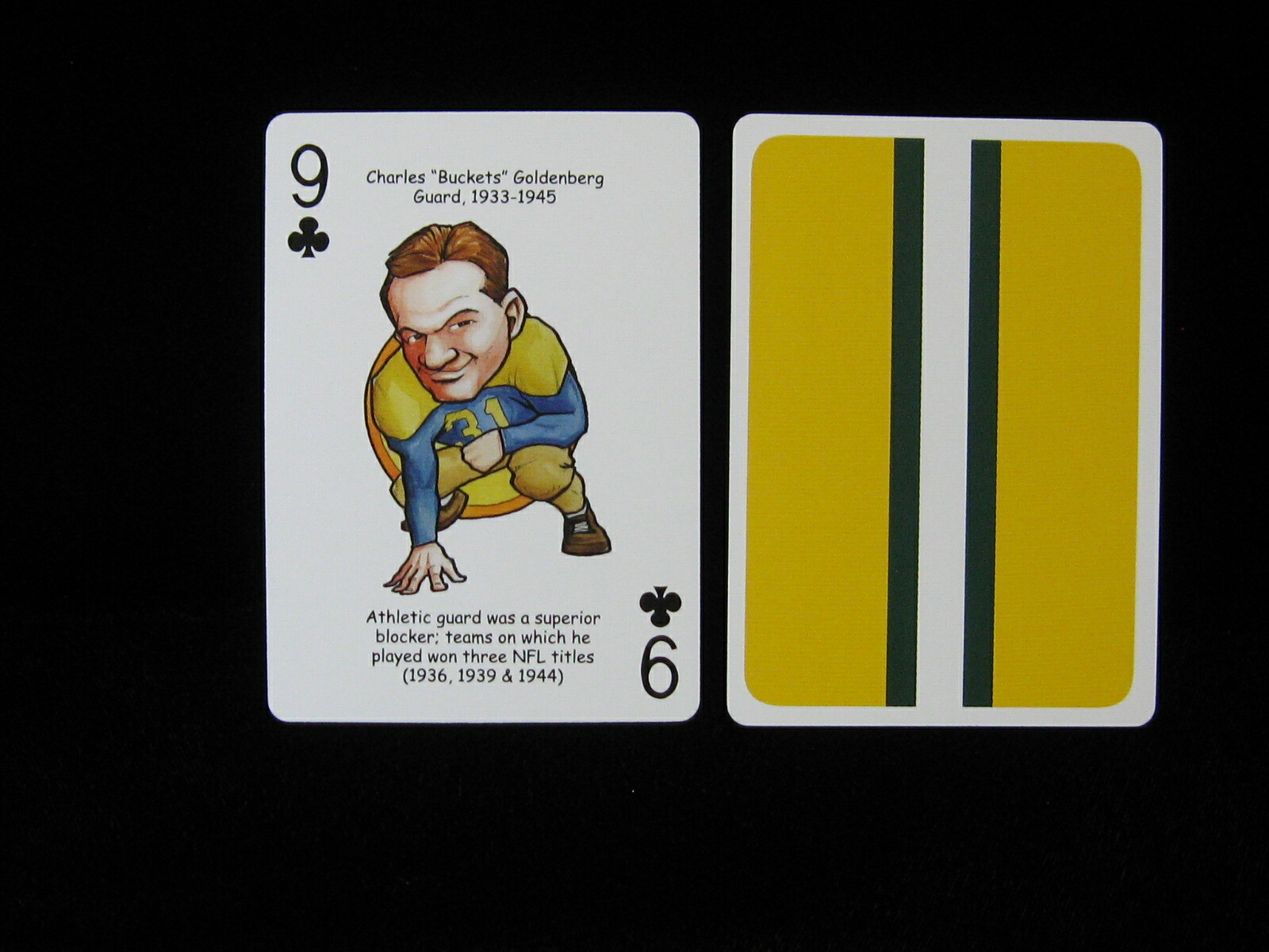 Charles Goldenberg Green Bay Packers "9 of Clubs" Hero Decks Playing ...