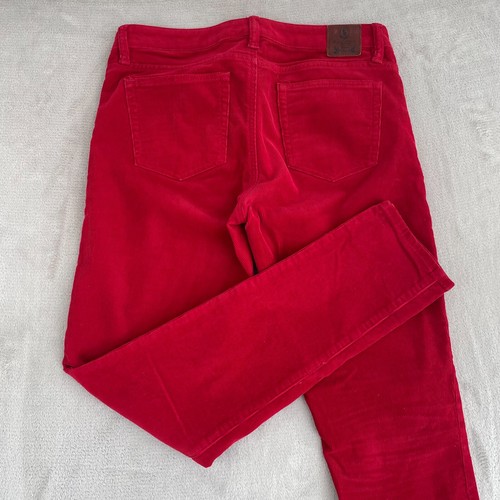 Ralph Lauren Corduroy Pants Women 10 (32x32) Red Preppy Designer | eBay