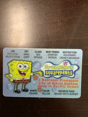 Spongebob Novelty IDs | eBay