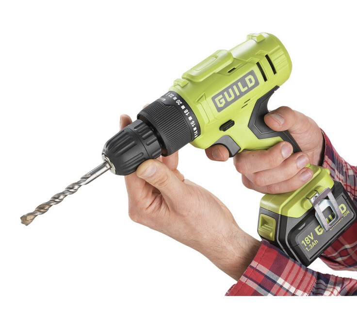 Guild Cordless Hammer/Impact Drill 18V Body Only *BARE DRILL TOOL ONLY ...