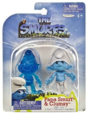The Smurfs Escape from Gargamel Papa Smurf & Clumsy Mini-Figures Jakks ...