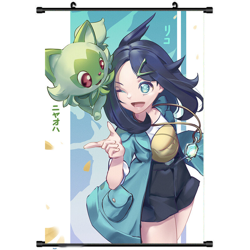Board Card Game Pokemon Sprigatito Liko HD Scroll Poster Wall Art ...