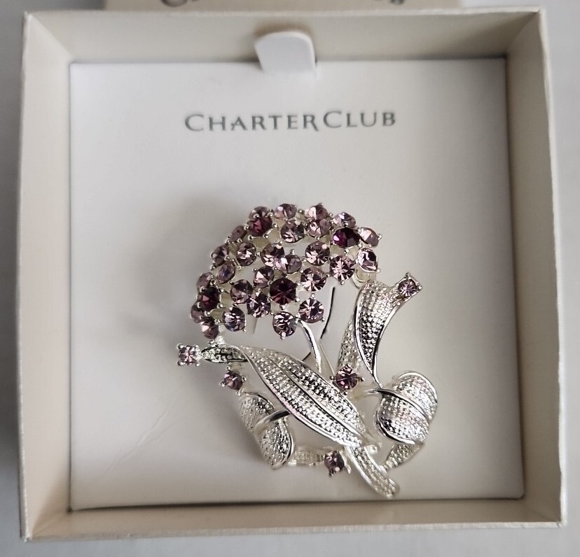 Charter Club Womens Silver-tone Pin Brooch Lot Of 2 NEW in box | eBay