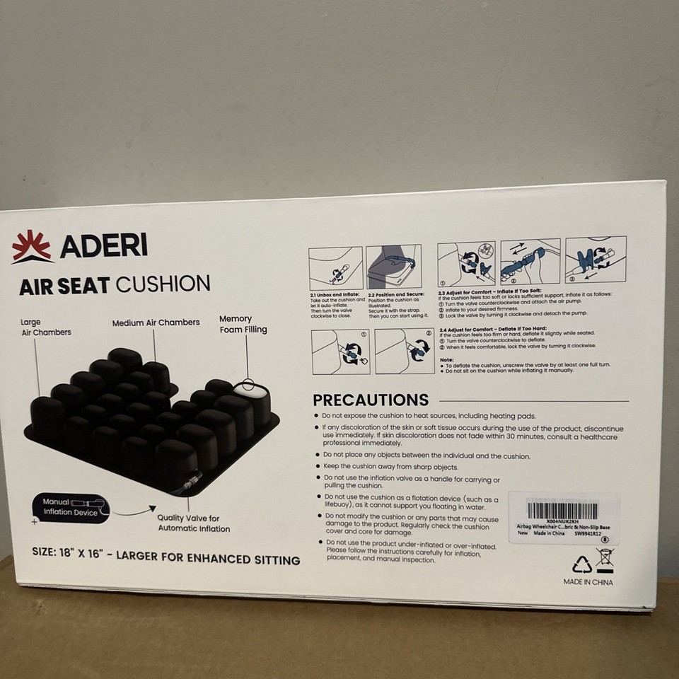 Aderi Air Seat Cushion For Wheelchairs / Has Dynamic Air Chambers ...