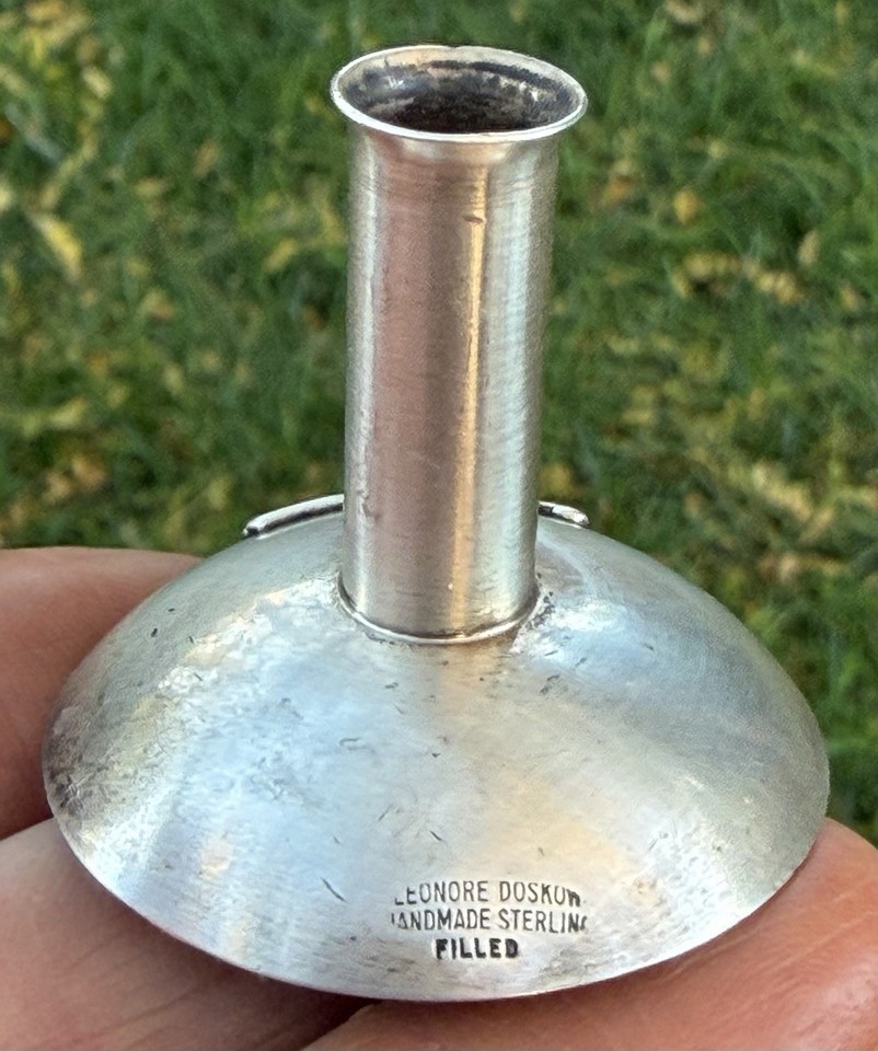 VINTAGE SIGNED LENORE DOSKOW HANDMADE STERLING SILVER FILLED INITIALS ...