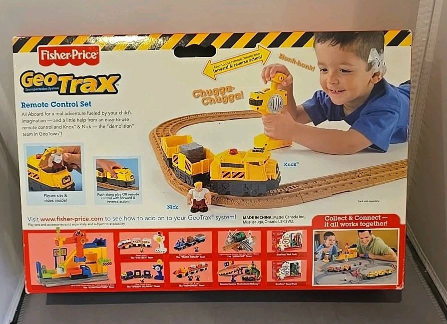 New HTF GeoTrax Knox & Nick Remote Control Train The Demolition Team ...