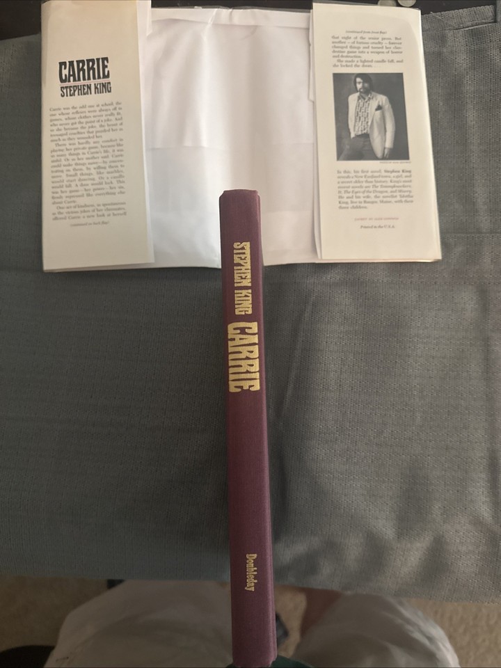 Carrie by Stephen King Doubleday Hardcover Book Club First Edition 1974 ...