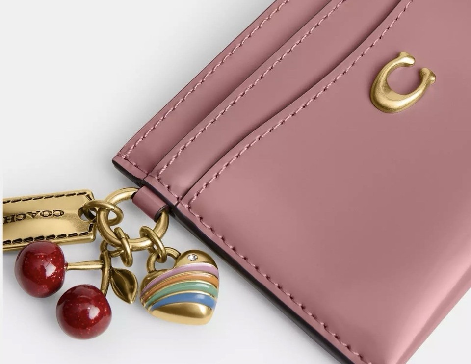 Coach Official Essential Card Case Charm CCY14 B4/PY Brass/Peony | eBay UK