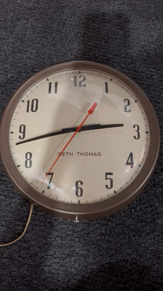VTG Seth-Thomas Electric Wall Clock PR SS1E Manager Industrial | eBay