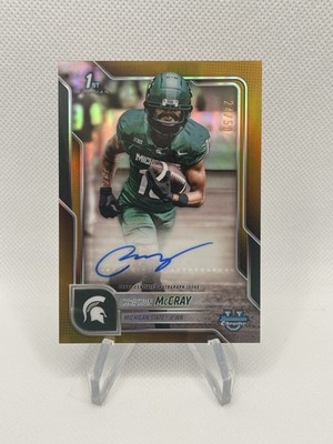 2025 Bowman U Chrome Chrishon McCray Gold 1st Auto /50 - Michigan State ...