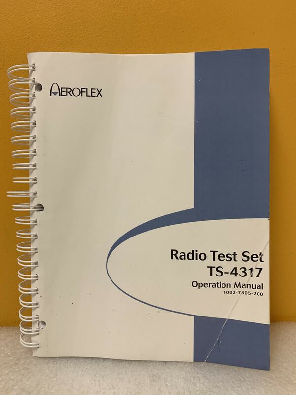 Aeroflex 1002-7805-200 Radio Test Set TS-4317 Operation Manual | eBay
