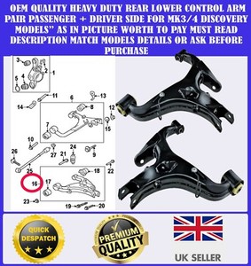 FOR LAND ROVER DISCOVERY 3 & 4 REAR LOWER PAIR O/S+N/S WISHBONE ...
