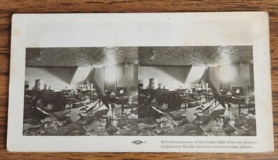 Calumet Michigan Italian hall disaster refreshment room stereoview 1913 ...