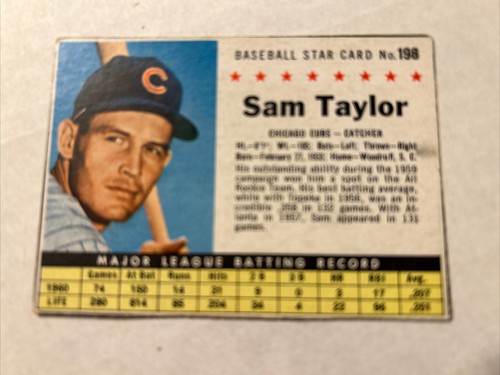 1961 Post Baseball Card #198 Sam Taylor Chicago Cubs Free Shipping! | eBay